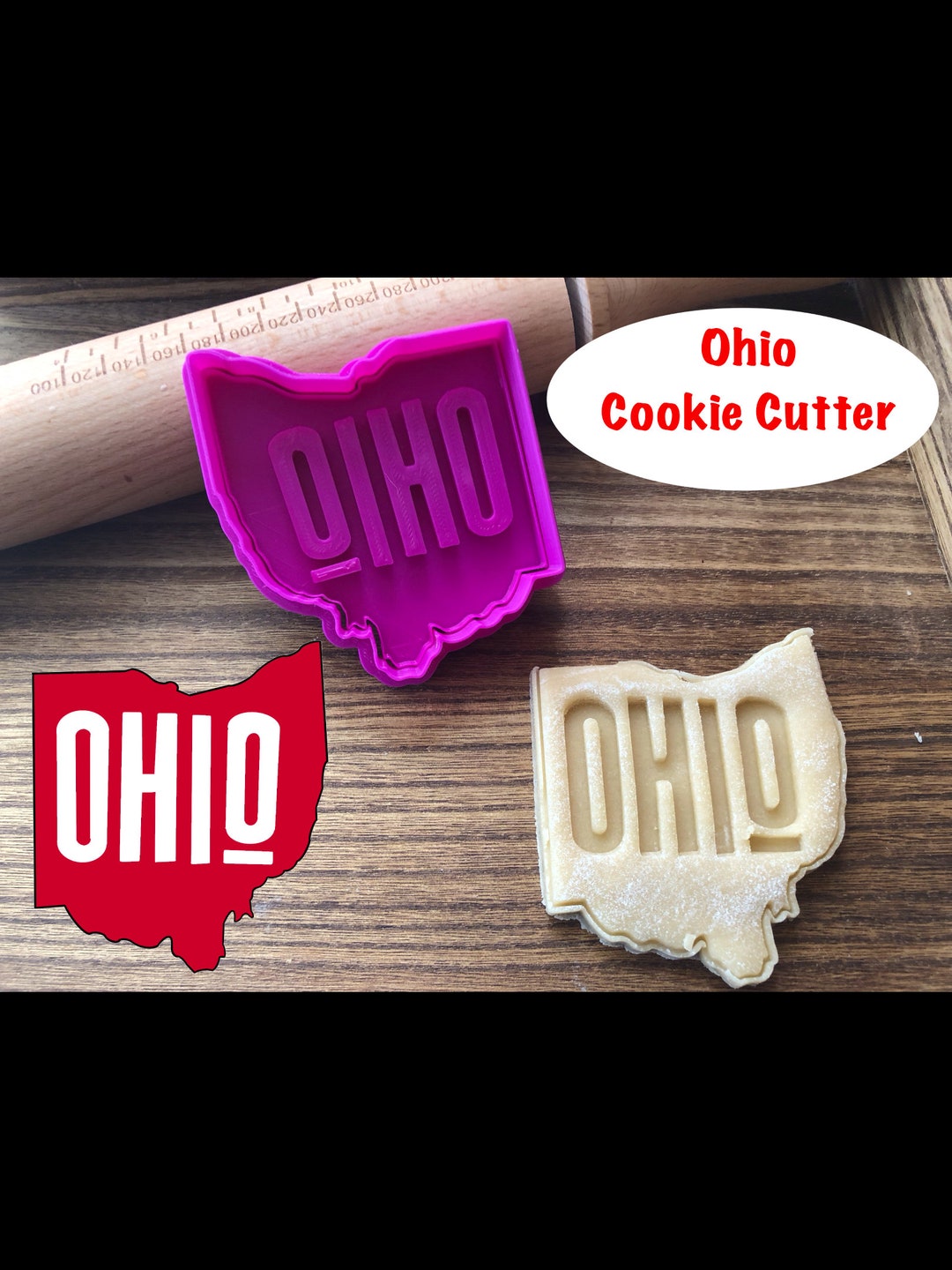 Ohio Cookie Cutter, United States, Cookie Cutter and Stamp - Etsy