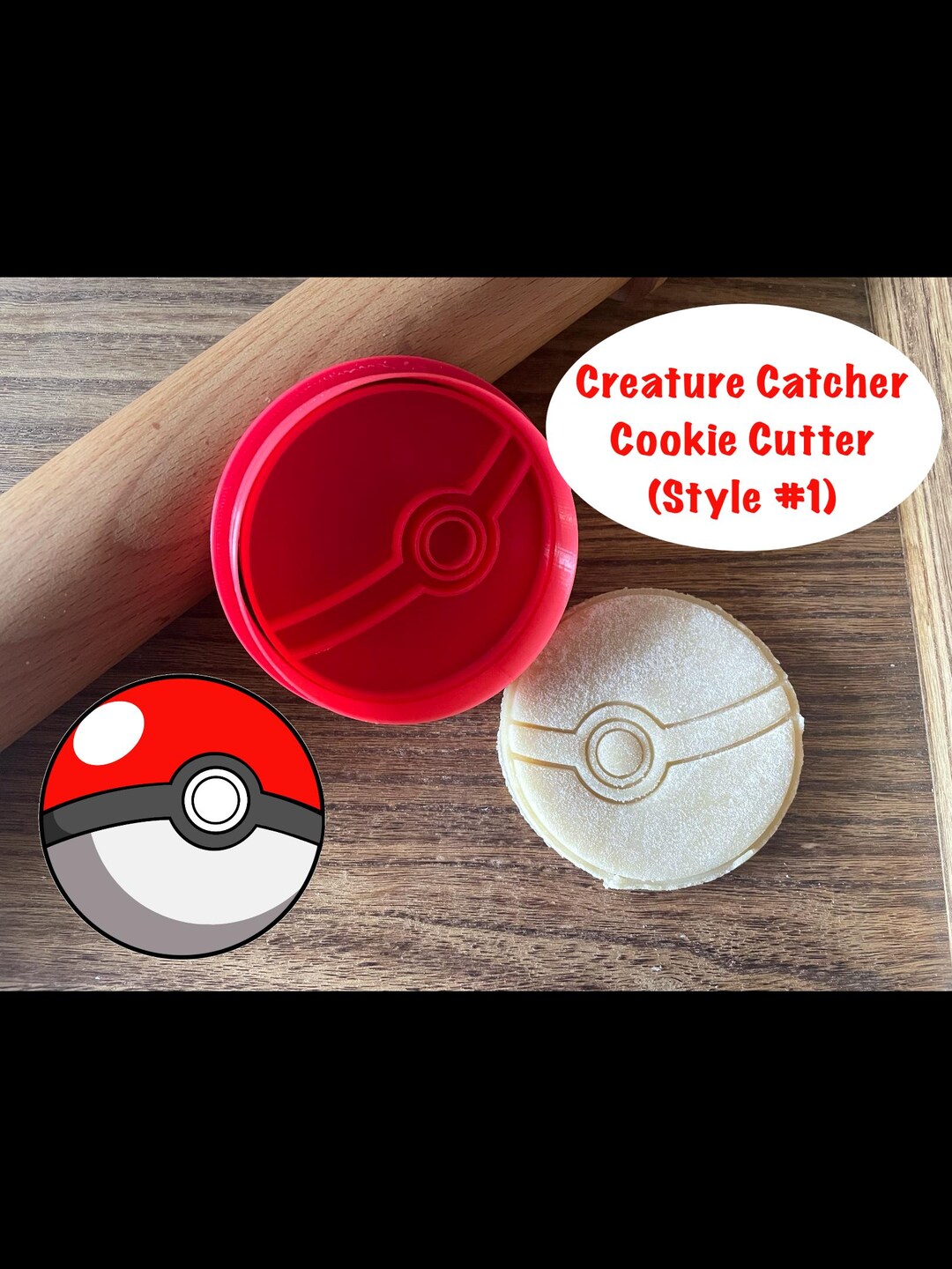 Pokeball, Anime Cookie Cutter, Creature Catcher Cookie Cutter and Stamp ...