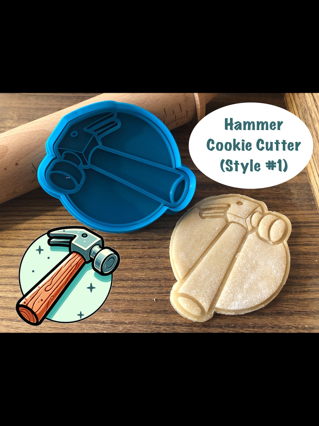 Hammer Cookie Cutter, Tool, Cookie Cutter and Stamp - Etsy