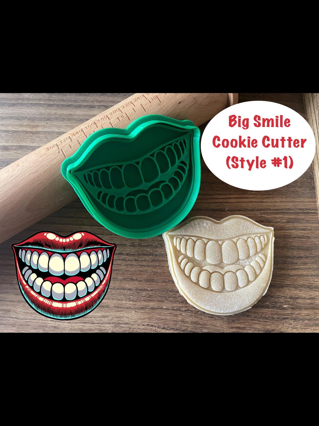 Big Smile Cookie Cutter and Stamp - Etsy