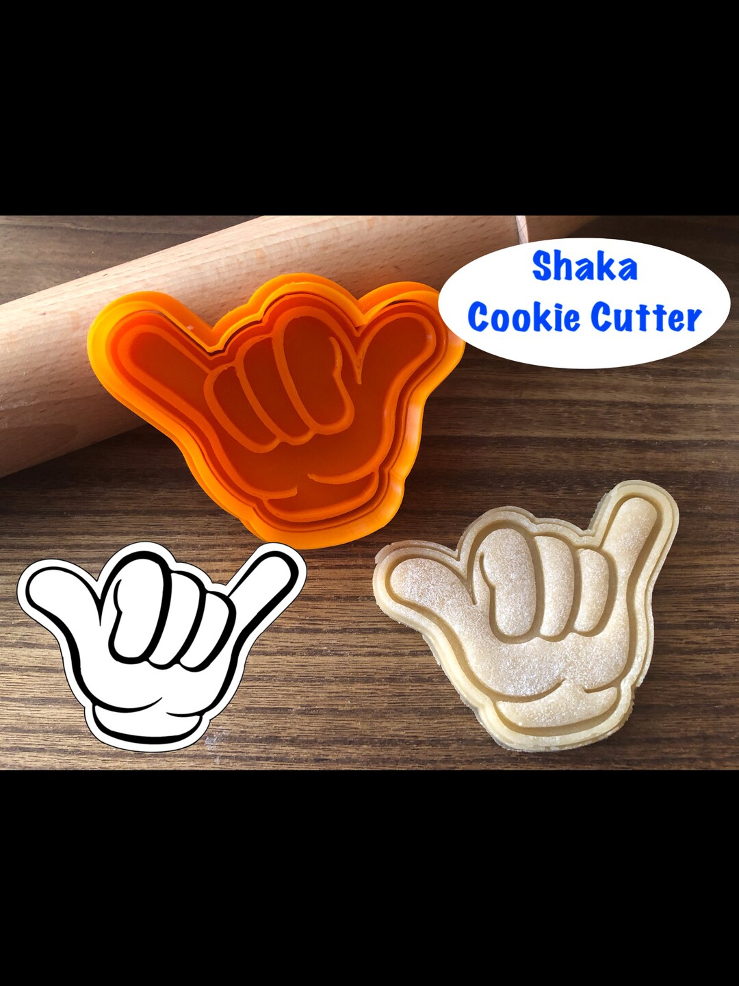 Shaka Cookie Cutter, Hand, Hang Loose, Aloha, Cookie Cutter and Stamp ...