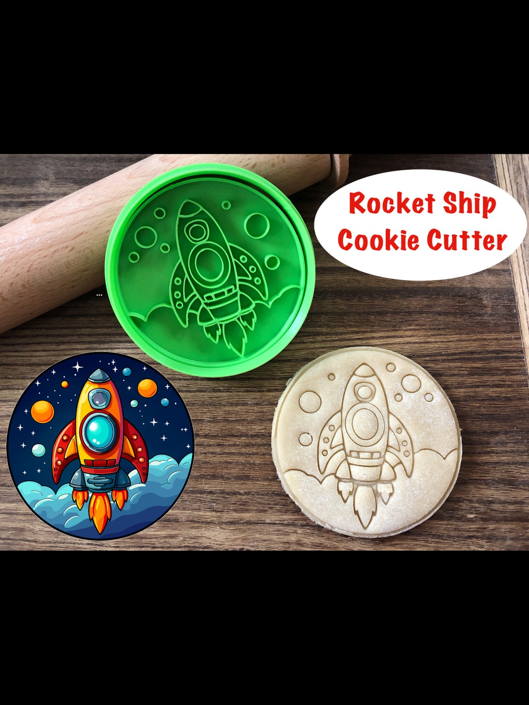 Rocket Ship Cookie Cutter, Space, Planet, Moon, Science, Sci-fi, Cookie ...