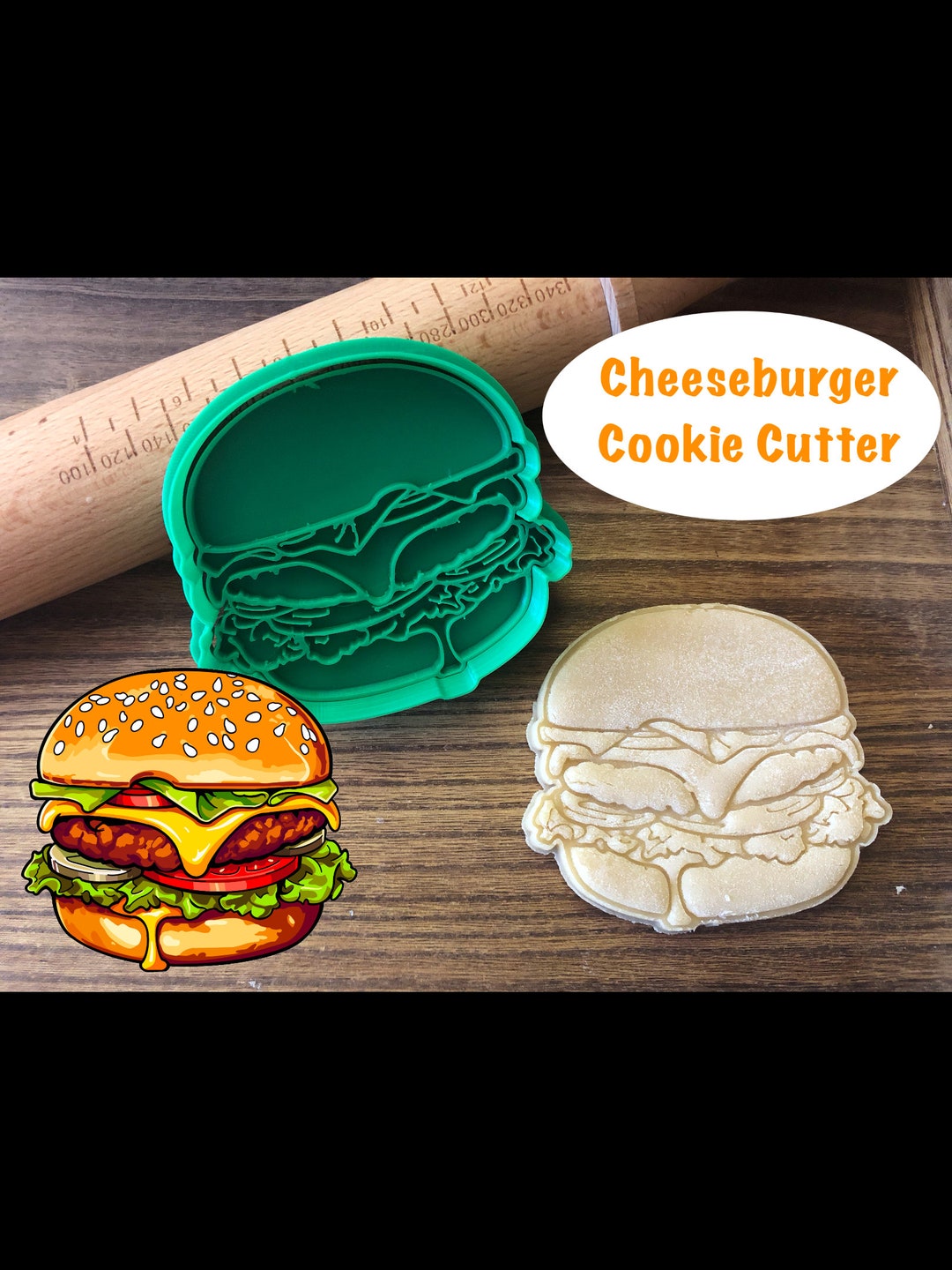 Cheeseburger Cookie Cutter, Food, Summer, Barbecue, BBQ, Cookie Cutter ...