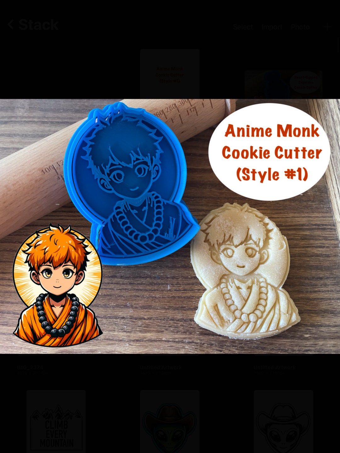 Anime Cookie Cutter, Monk, Buddhism, Cookie Cutter and Stamp - Etsy