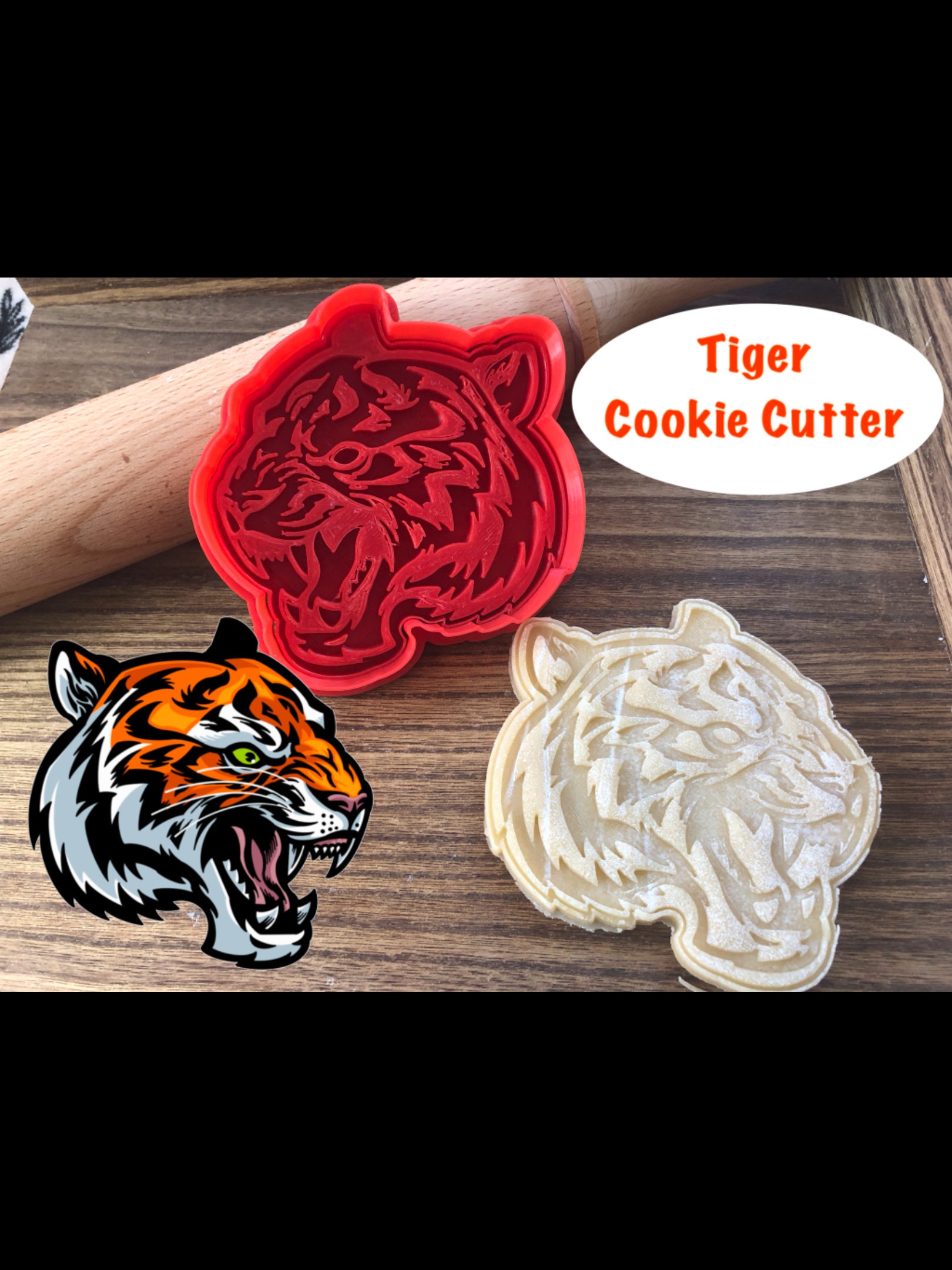 Tiger Cookie Cutter, Animal, Safari, Zoo, Cookie Cutter and Stamp - Etsy