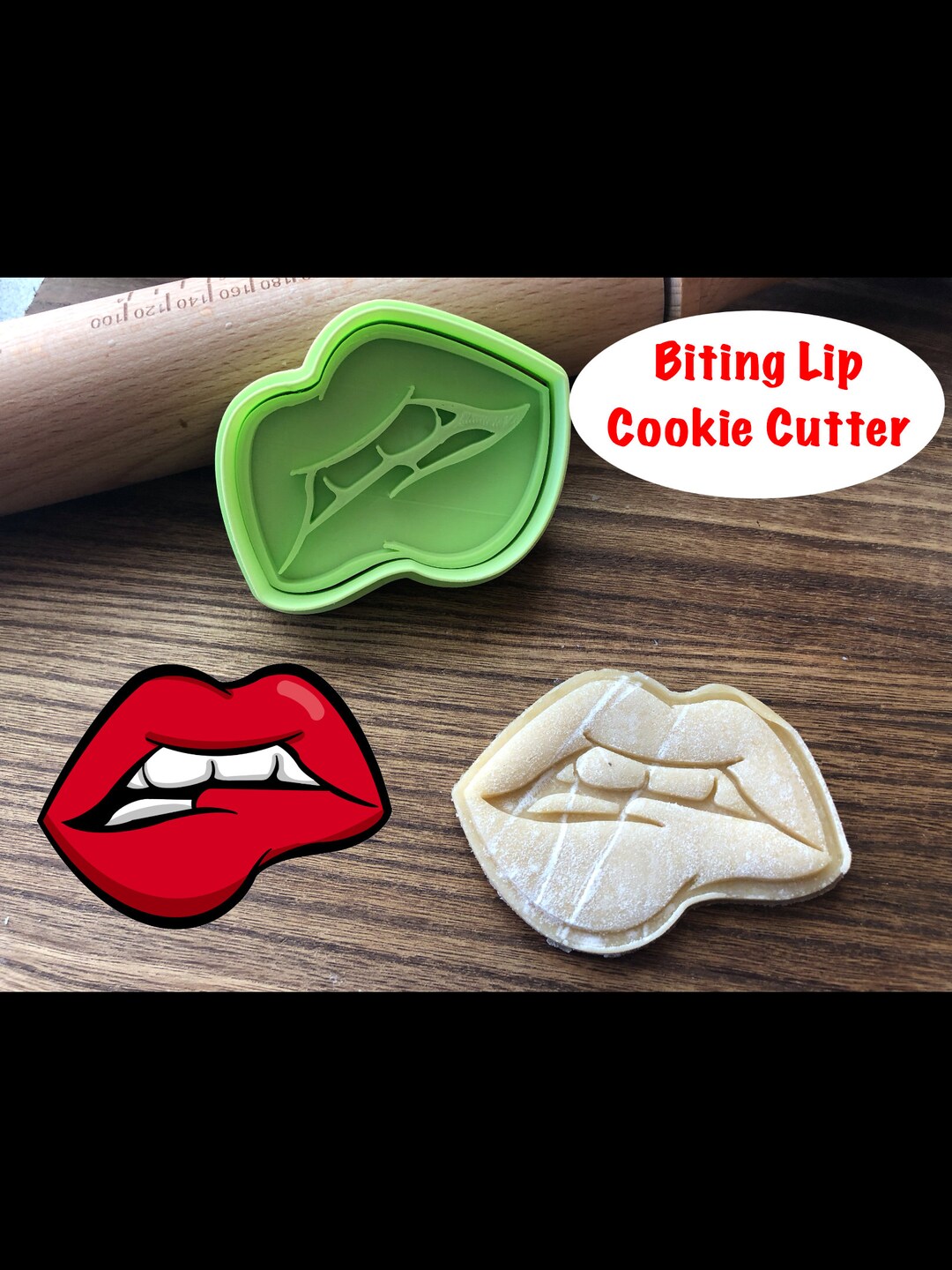 Lips Cookie Cutter, Biting, Valentine's Day, Bachelorette, Passion ...