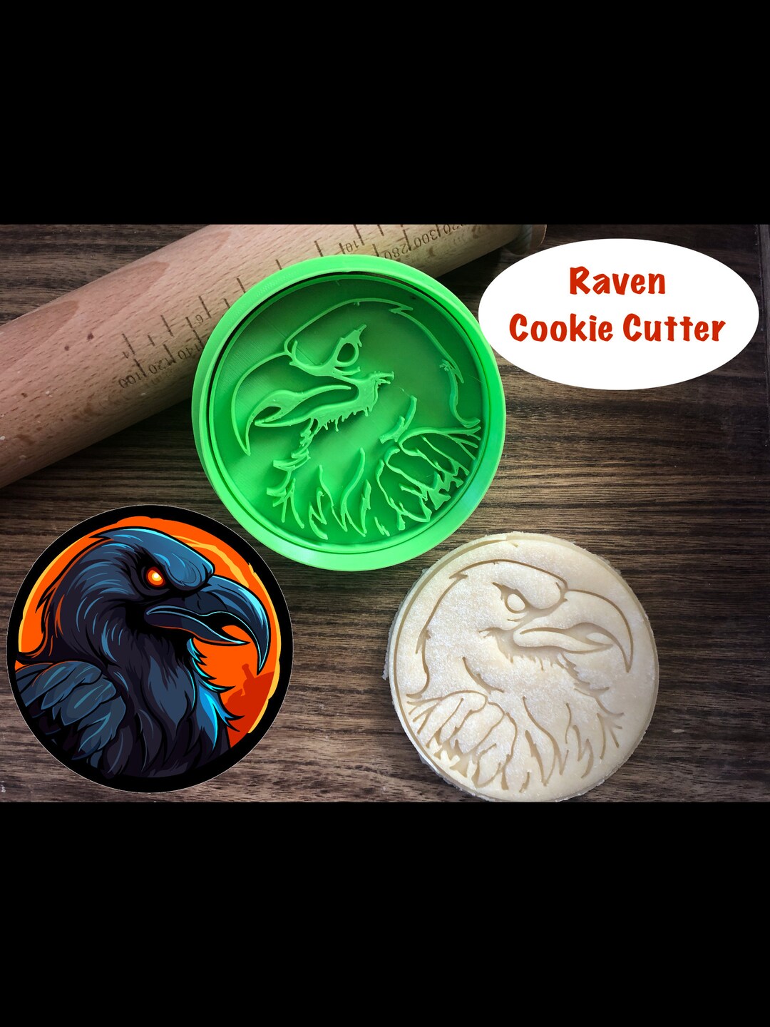 Raven Cookie Cutter, Halloween, Bird, Cookie Cutter and Stamp - Etsy