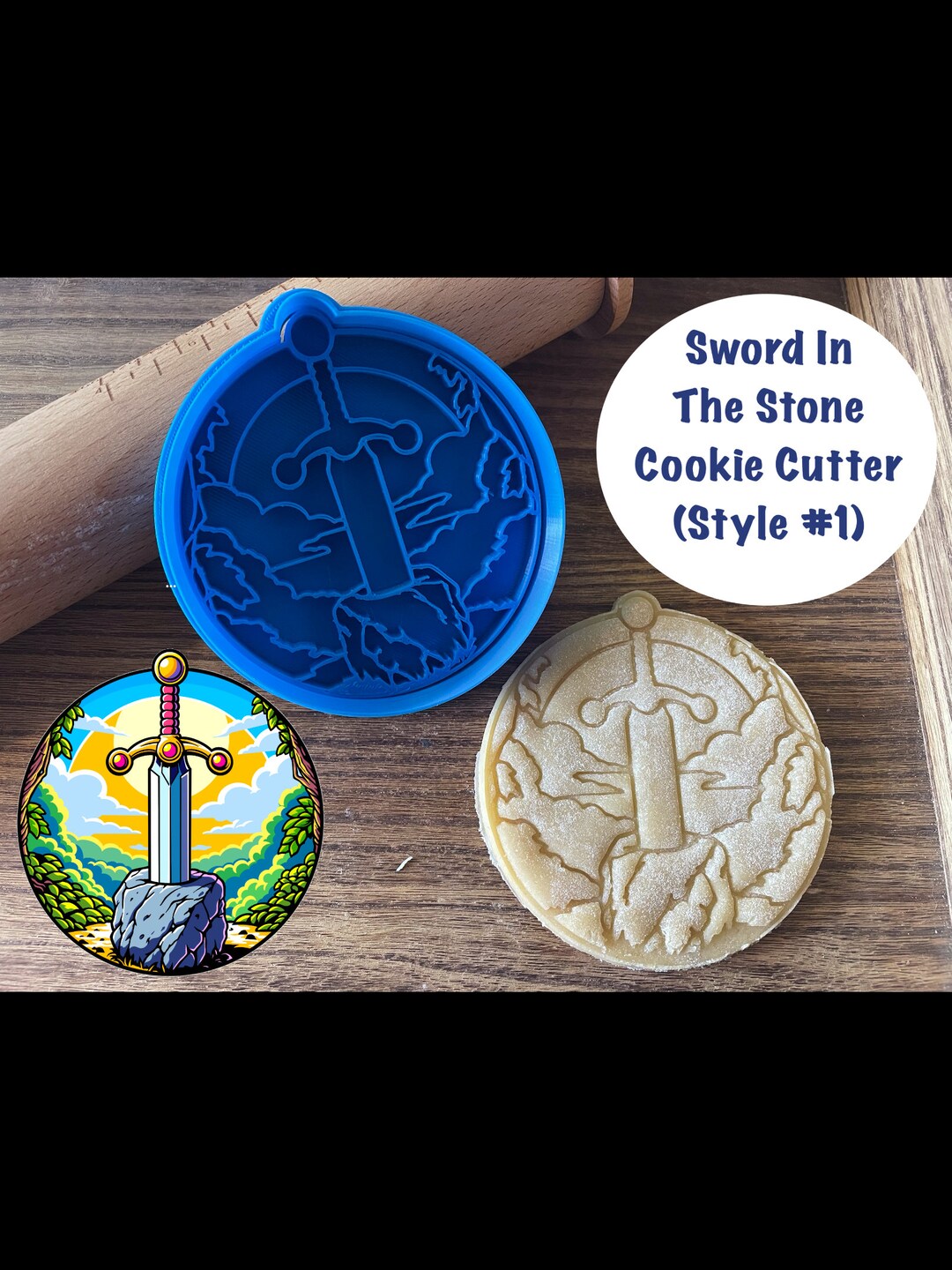 Sword in the Stone Cookie Cutter, Medieval, Knight, King Arthur, Cookie ...