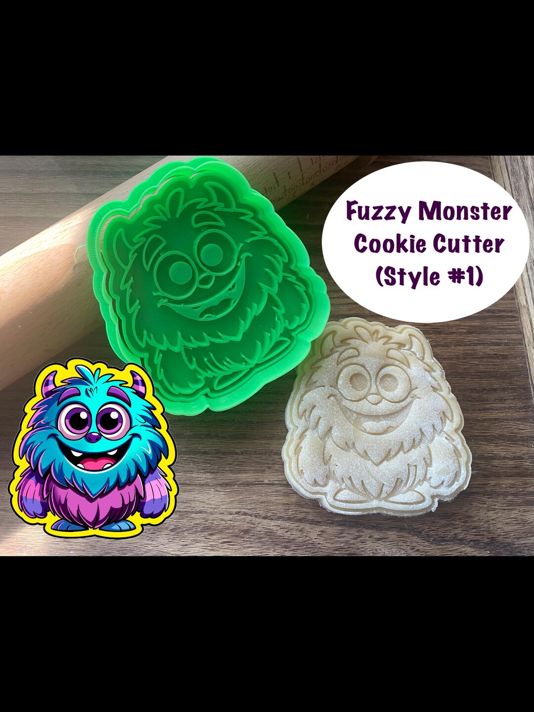 Fuzzy Monster Cookie Cutter, Halloween Cookie Cutter and Stamp - Etsy