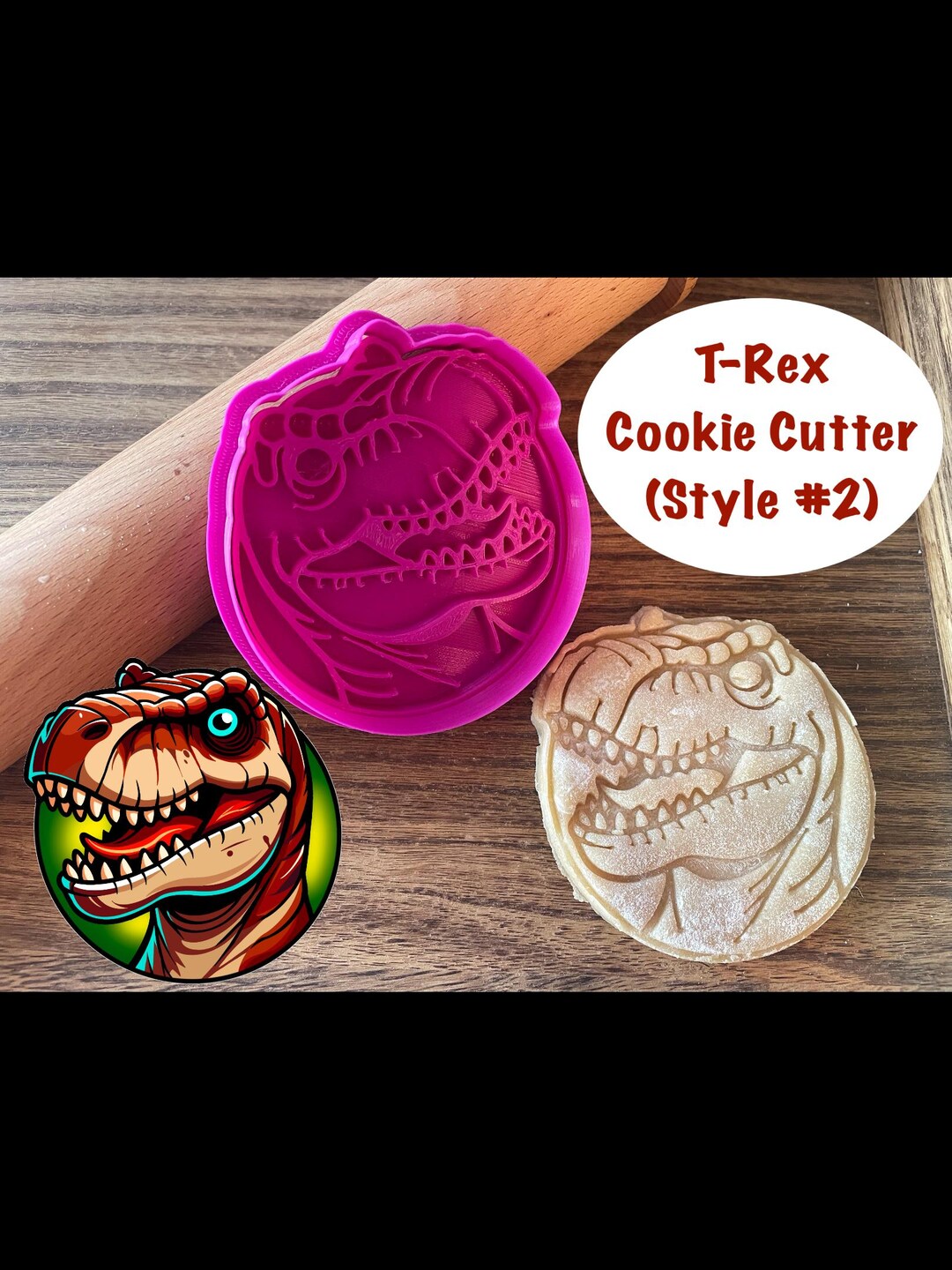 T-rex Cookie Cutter, Dinosaur Cookie Cutter and Stamp - Etsy