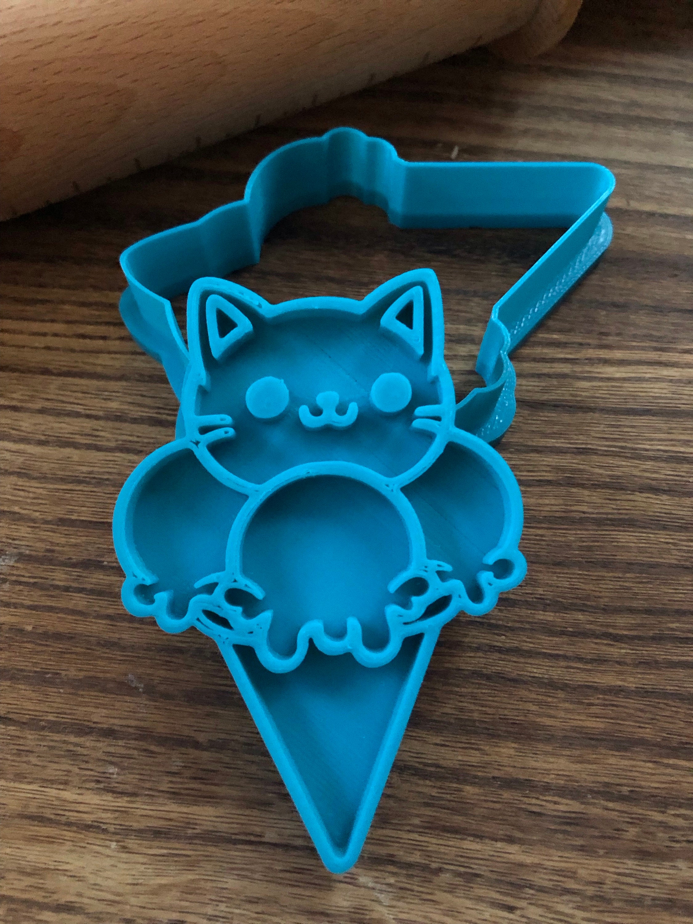 Ice Cream Cone Cookie Cutter, Kawaii, Cat, Summer, Cookie Cutter and ...