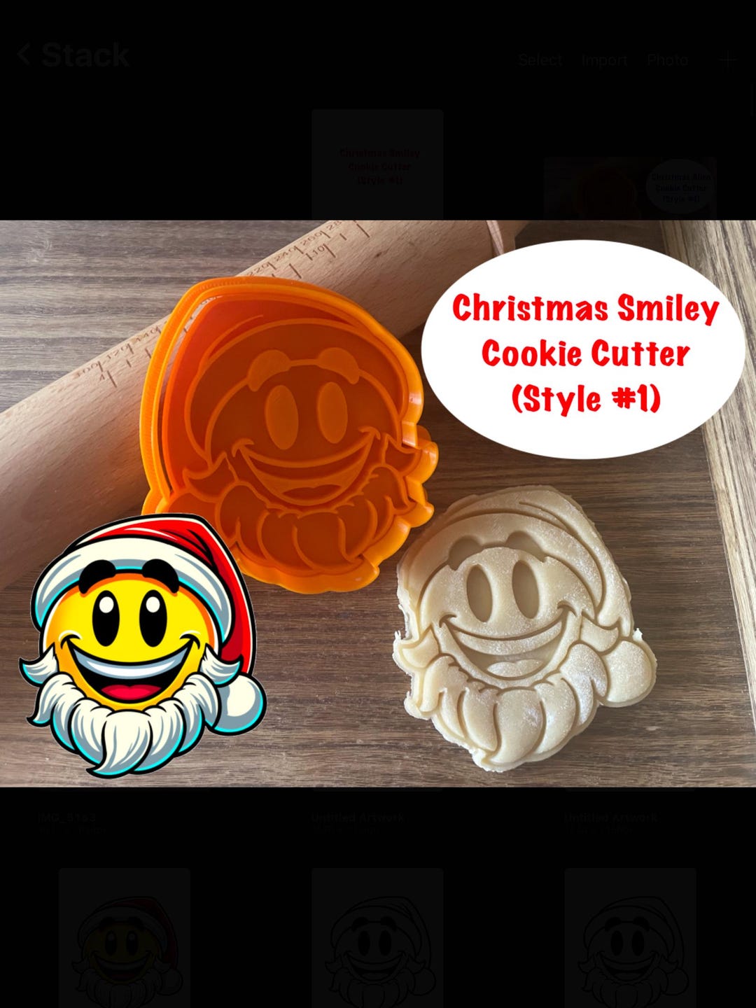 Christmas Cookie Cutter, Smiley Face, Santa, Cookie Cutter and Stamp - Etsy