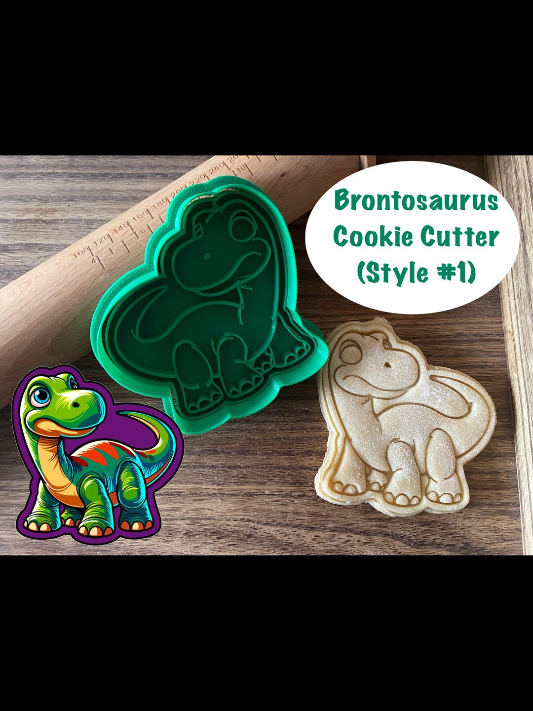 Brontosaurus Cookie Cutter, Dinosaur Cookie Cutter and Stamp - Etsy