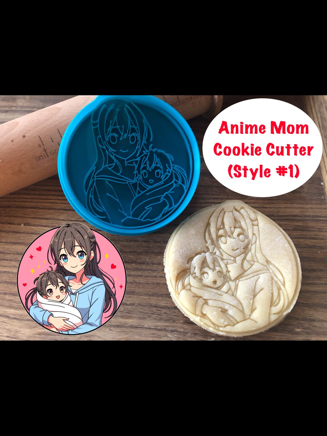 Anime Cookie Cutter, Mom, Baby, Mother's Day, Baby Shower, Cookie ...