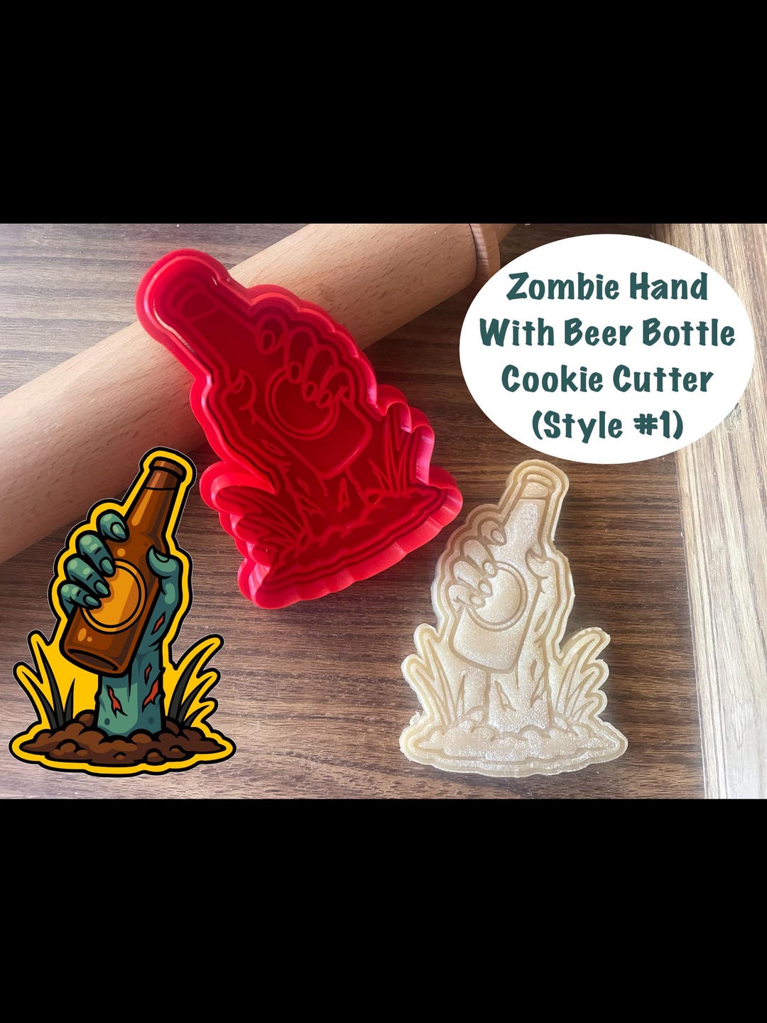 Halloween Cookie Cutter, Zombie, Beer Bottle Cookie Cutter and Stamp - Etsy