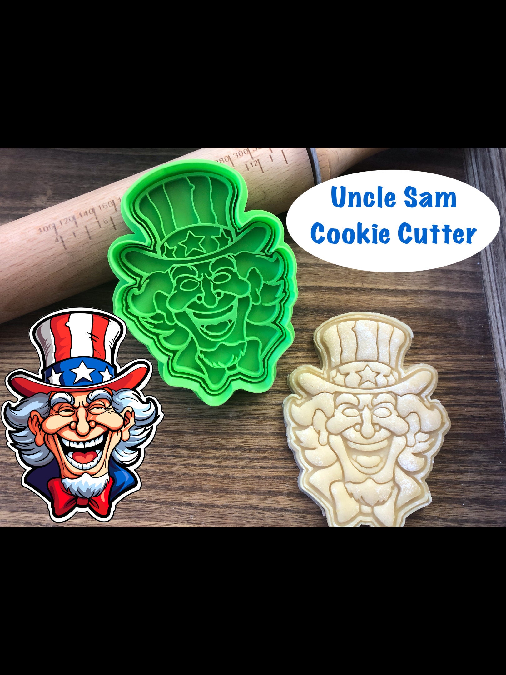 Uncle Sam Cookie Cutter, USA, America, Fourth of July, Independance Day ...