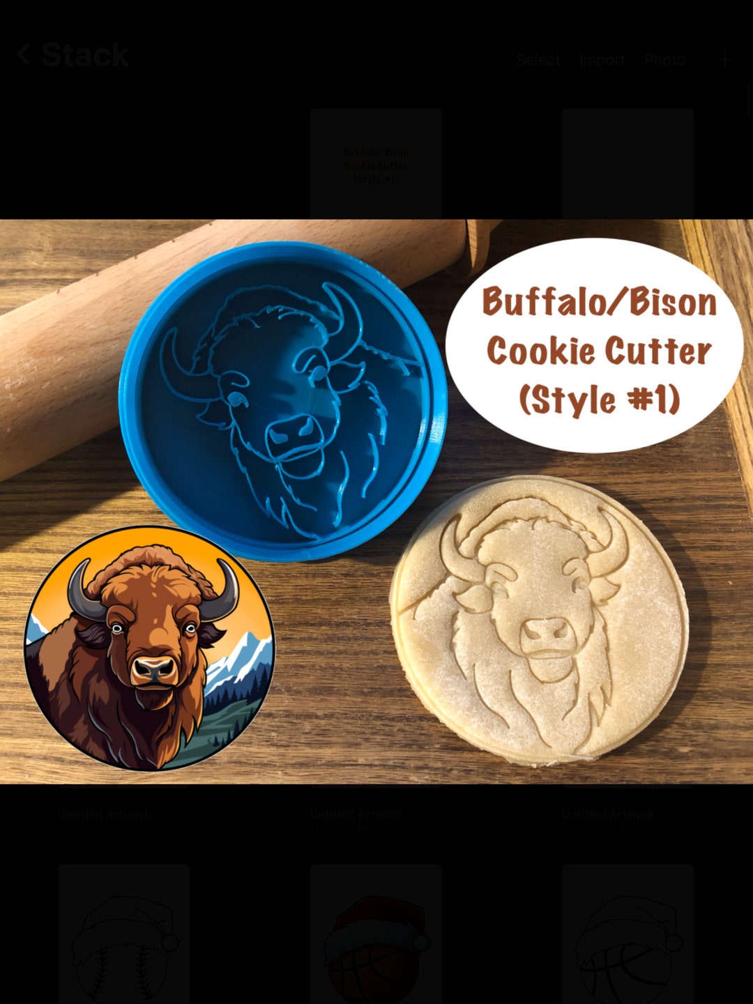Buffalo Cookie Cutter, Bison, Western, Animal, Cookie Cutter and Stamp ...