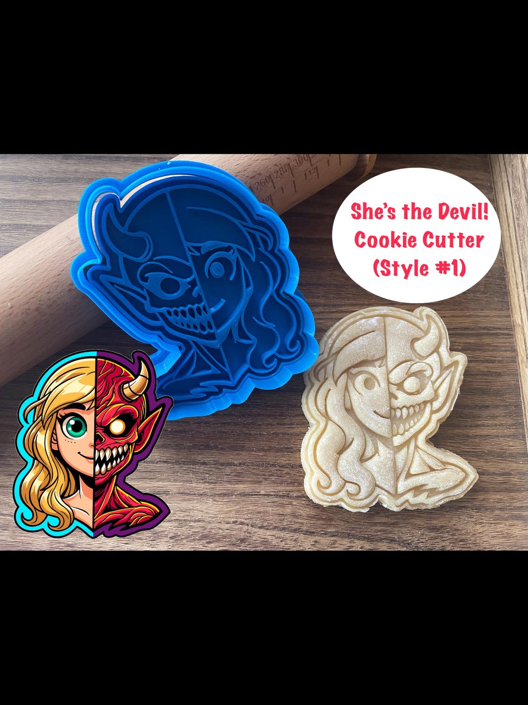 Devil Cookie Cutter, Halloween, Demon, Monster Cookie Cutter and Stamp ...