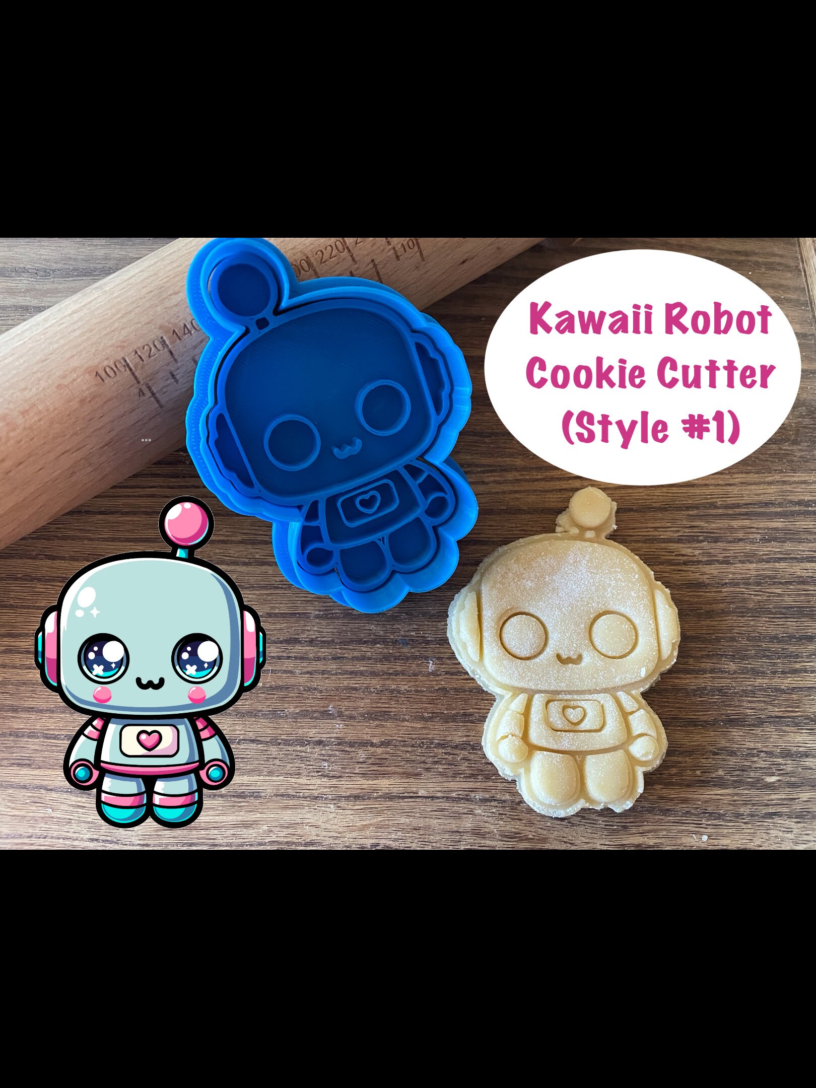 Robot Cookie Cutter, Kawaii, Sci-fi, Cookie Cutter and Stamp - Etsy