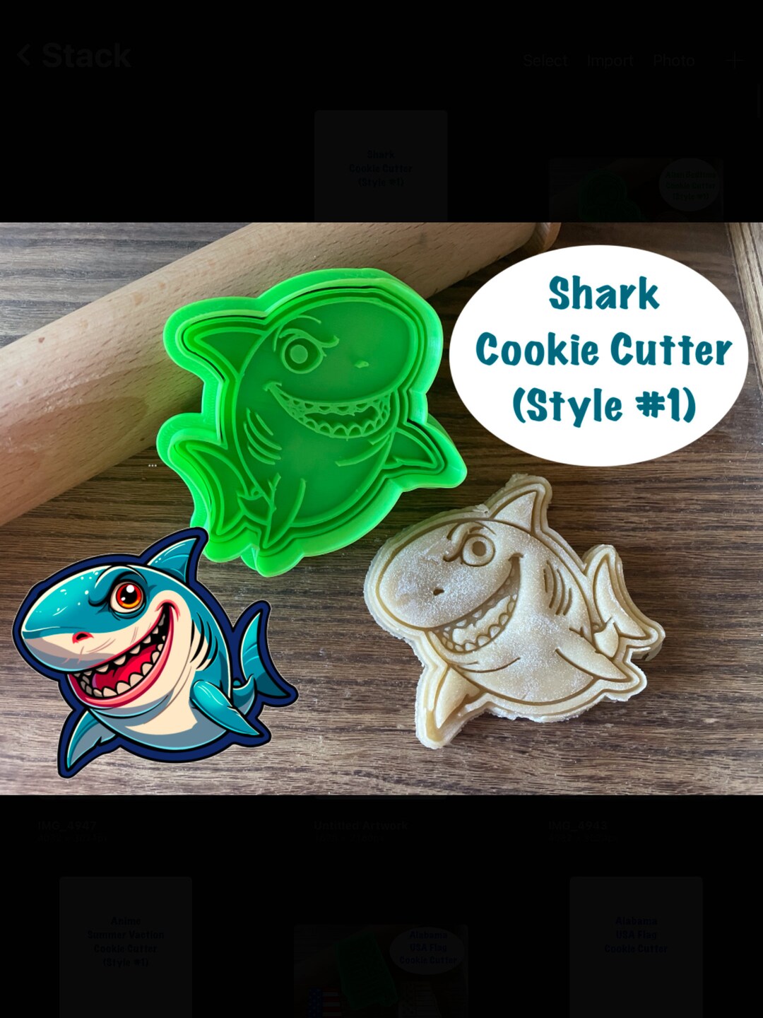 Shark Cookie Cutter, Underwater, Ocean Life, Cookie Cutter and Stamp - Etsy