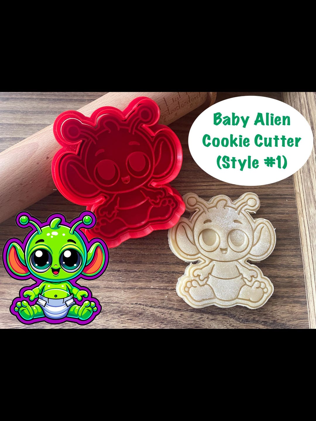 Baby Alien Cookie Cutter, Pregnancy, Baby Shower Cookie Cutter and ...