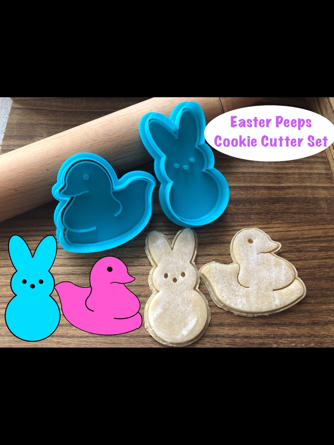 Easter Cookie Cutter, Marshmallow Bunny, Duck, Cookie Cutter and Stamp ...
