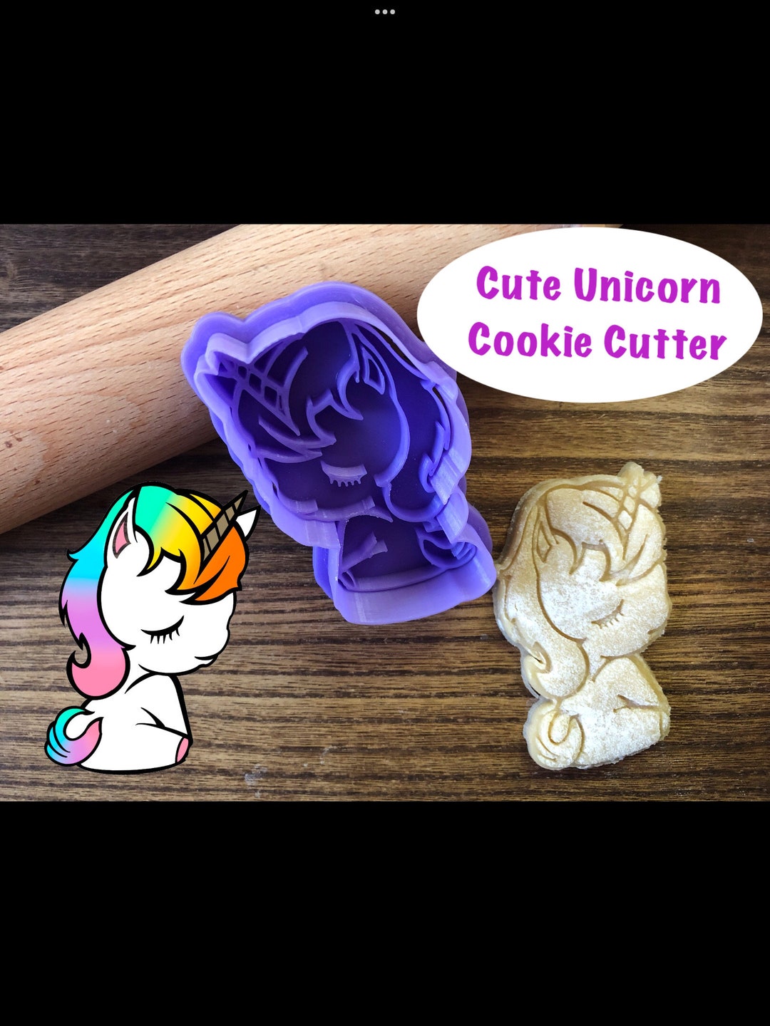Unicorn Cookie Cutter, Kawaii, Cute, Fantasy, Cookie Cutter Stamp - Etsy