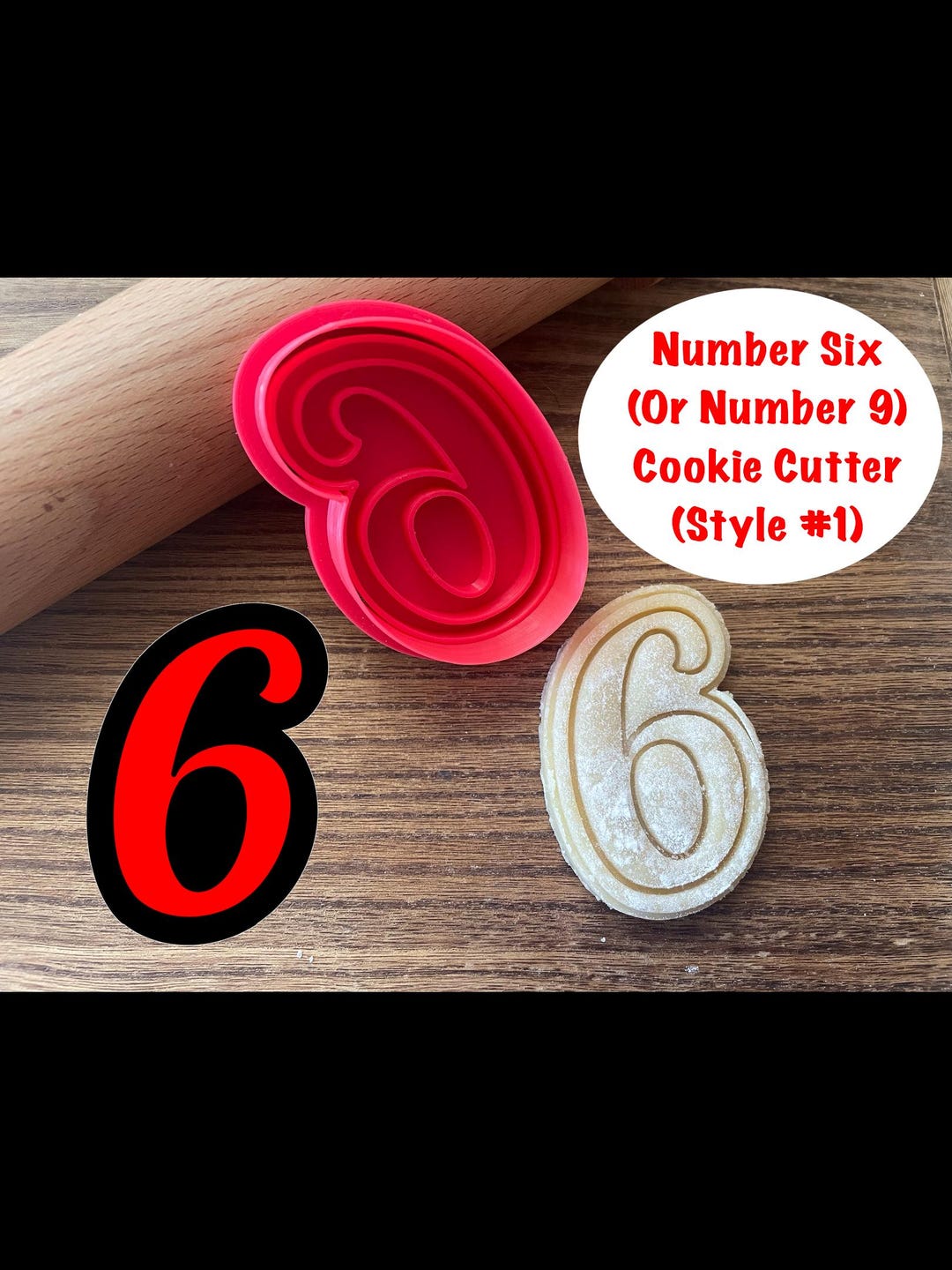 Number Six Cookie Cutter and Stamp, Interchangeable With Number Nine - Etsy