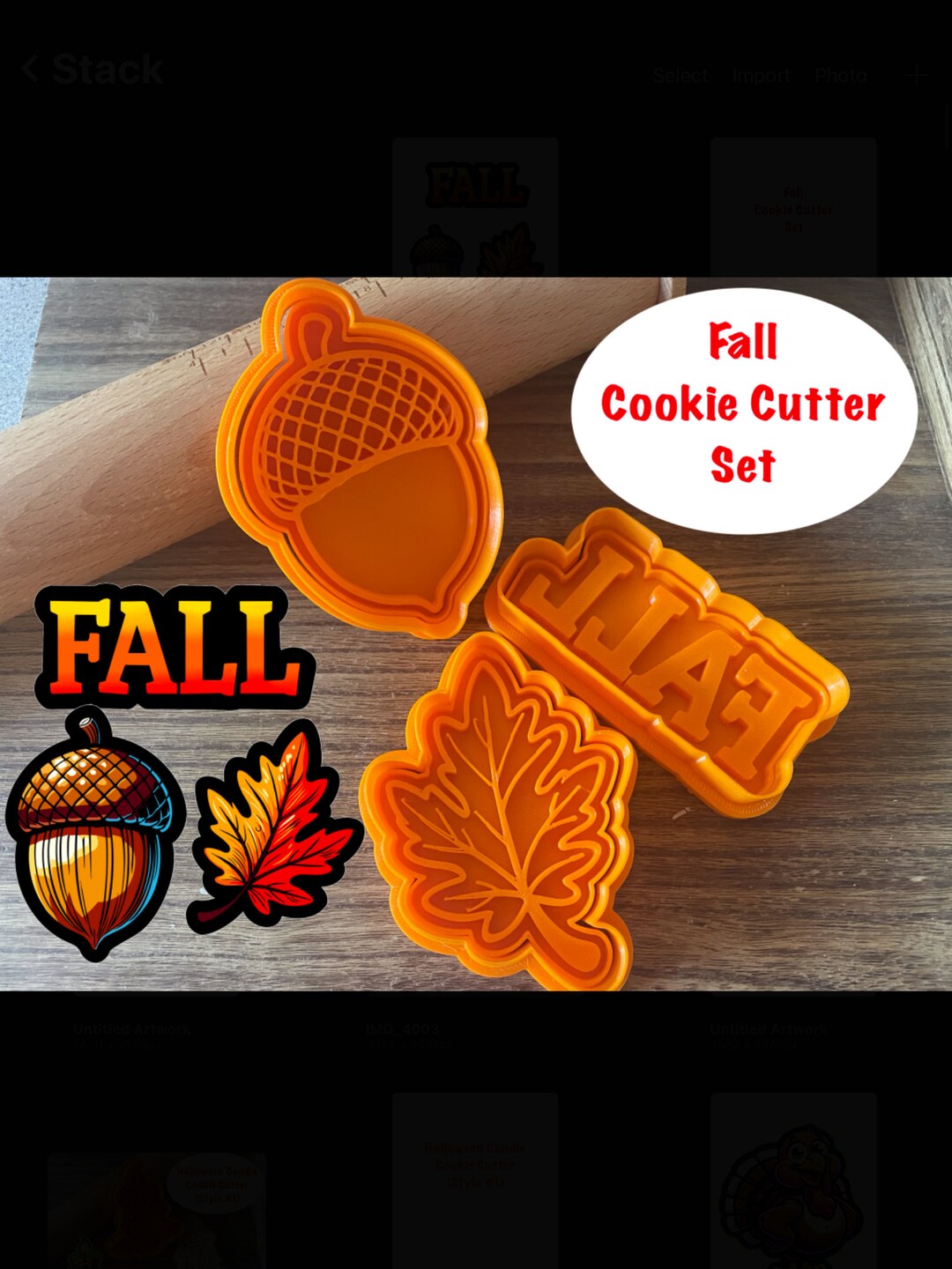Fall Cookie Cutter Set, Autumn, Acorn, Leaf, Cookie Cutter and Stamp - Etsy