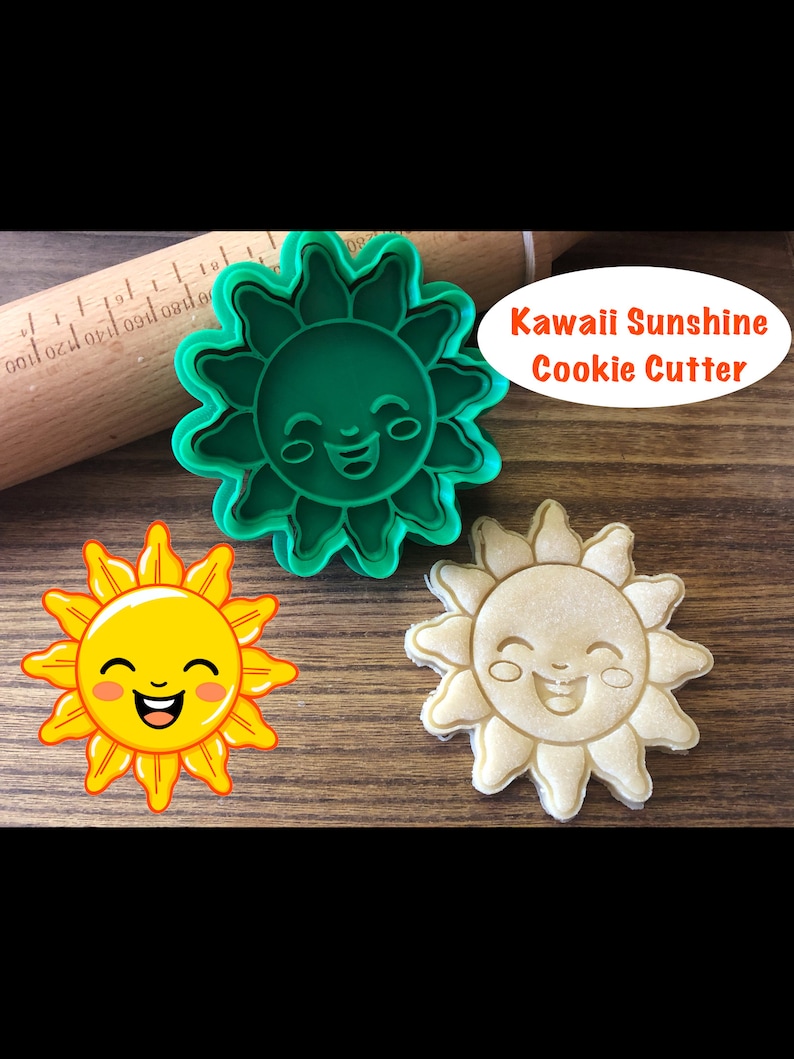 Sun Cookie Cutter, Kawaii, Summer, Cookie Cutter and Stamp - Etsy