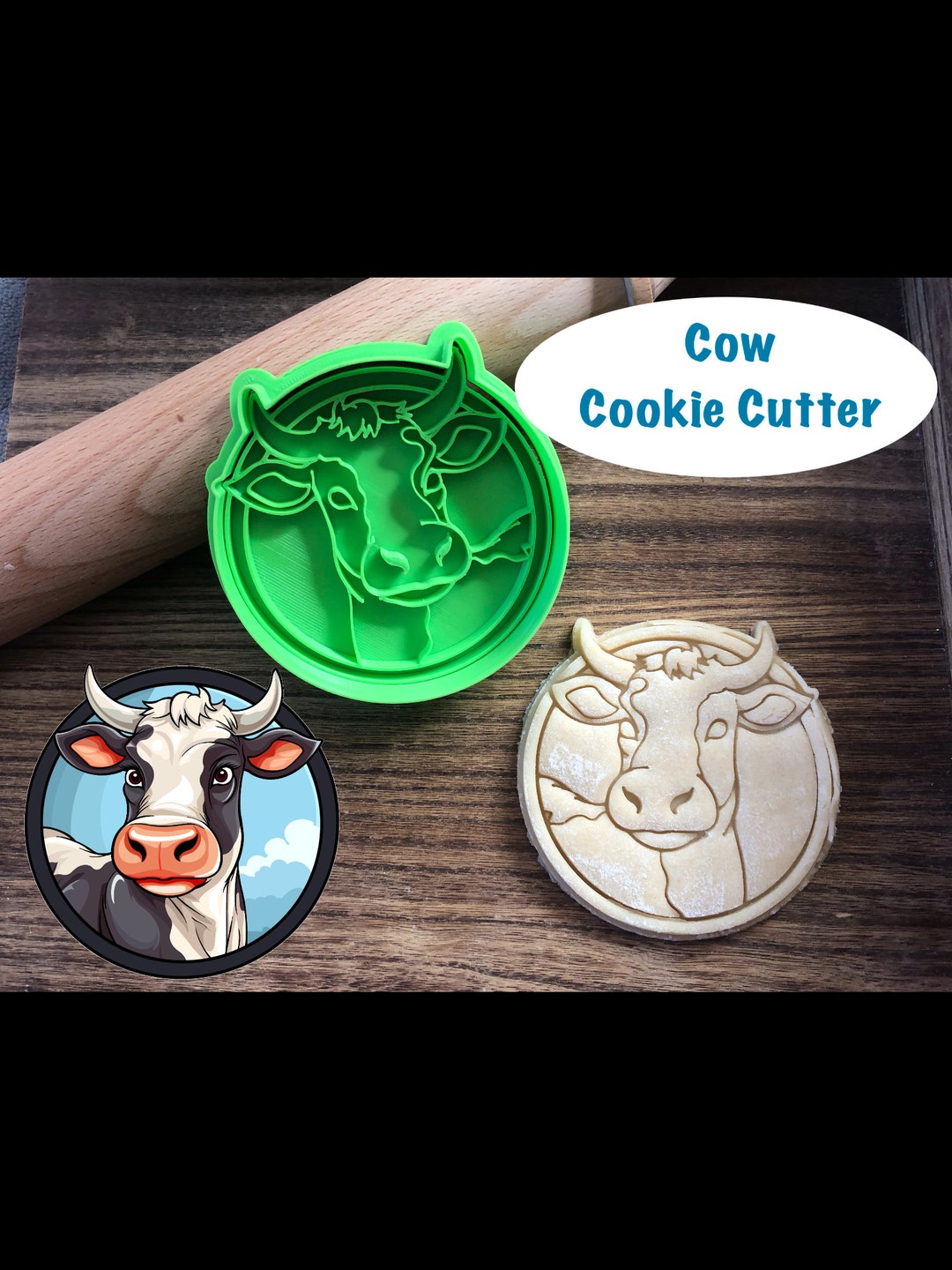 Cow Cookie Cutter, Farm, Animal, Cookie Cutter and Stamp - Etsy