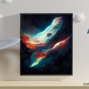 Nebula Printable Art, Abstract Space Wall Art, Dreamy Painting Gift ...