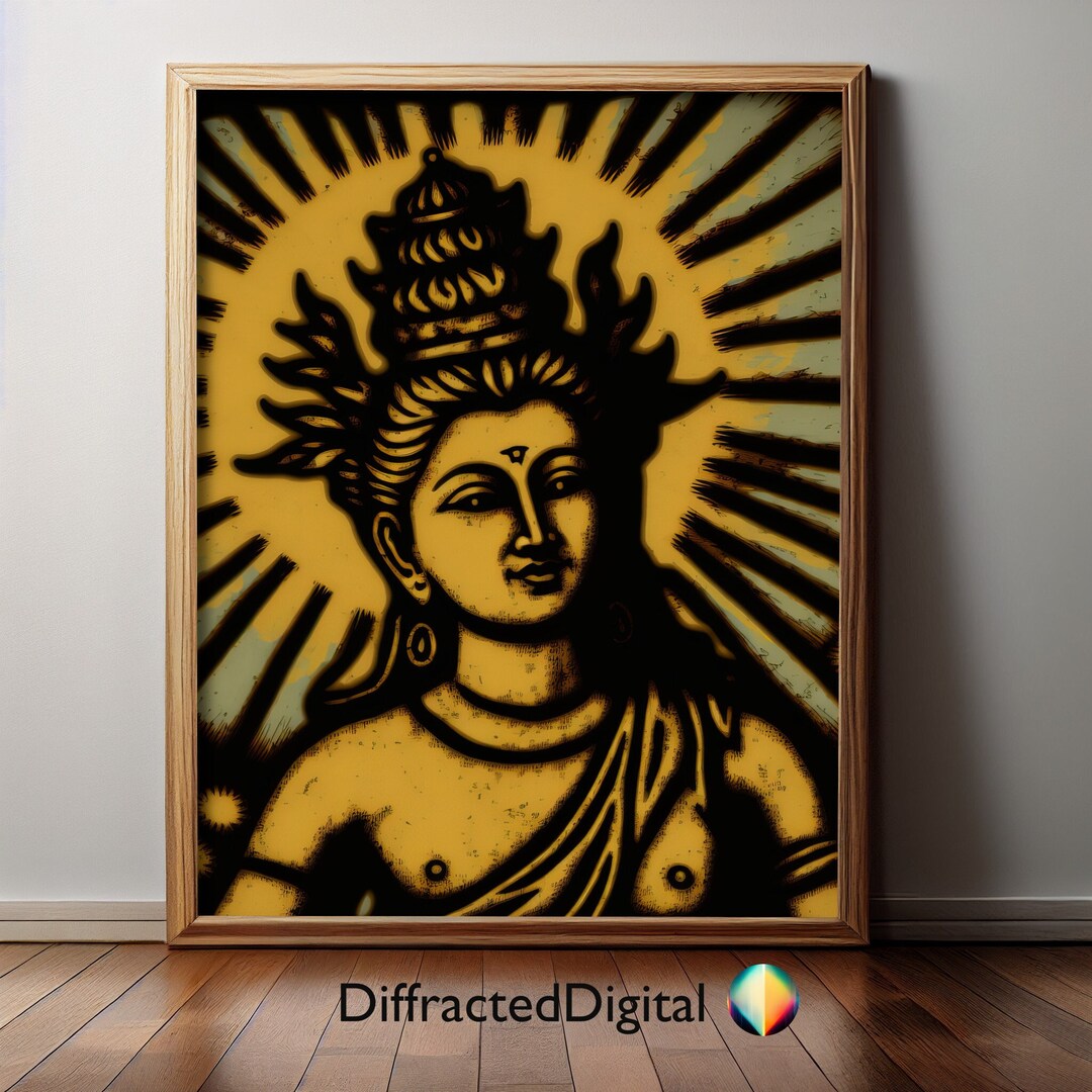 Ancient Psychedelic Art, Buddha Wall Art, Buddha Painting, Buddha ...