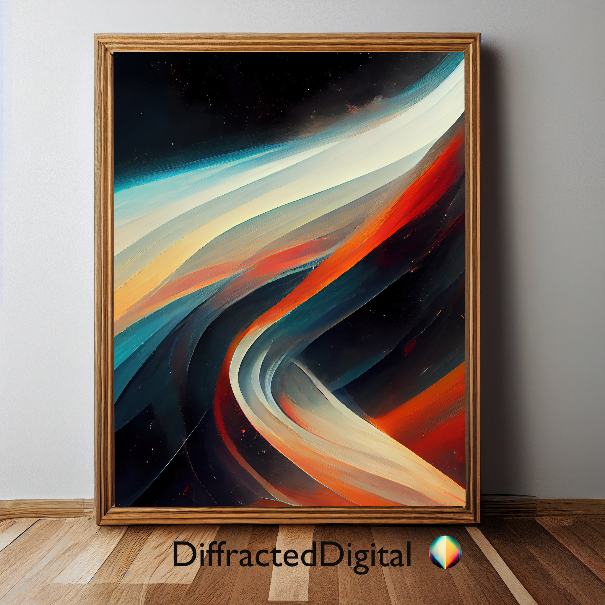 Abstract Streamlined Space Printable Digital Wall Art, Geometric ...