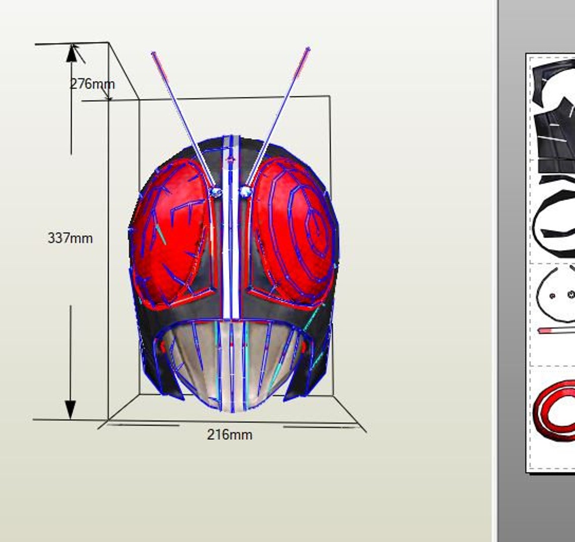 Black RX Full Body Papercraft Template Patturn Kamen Rider - Etsy UK
