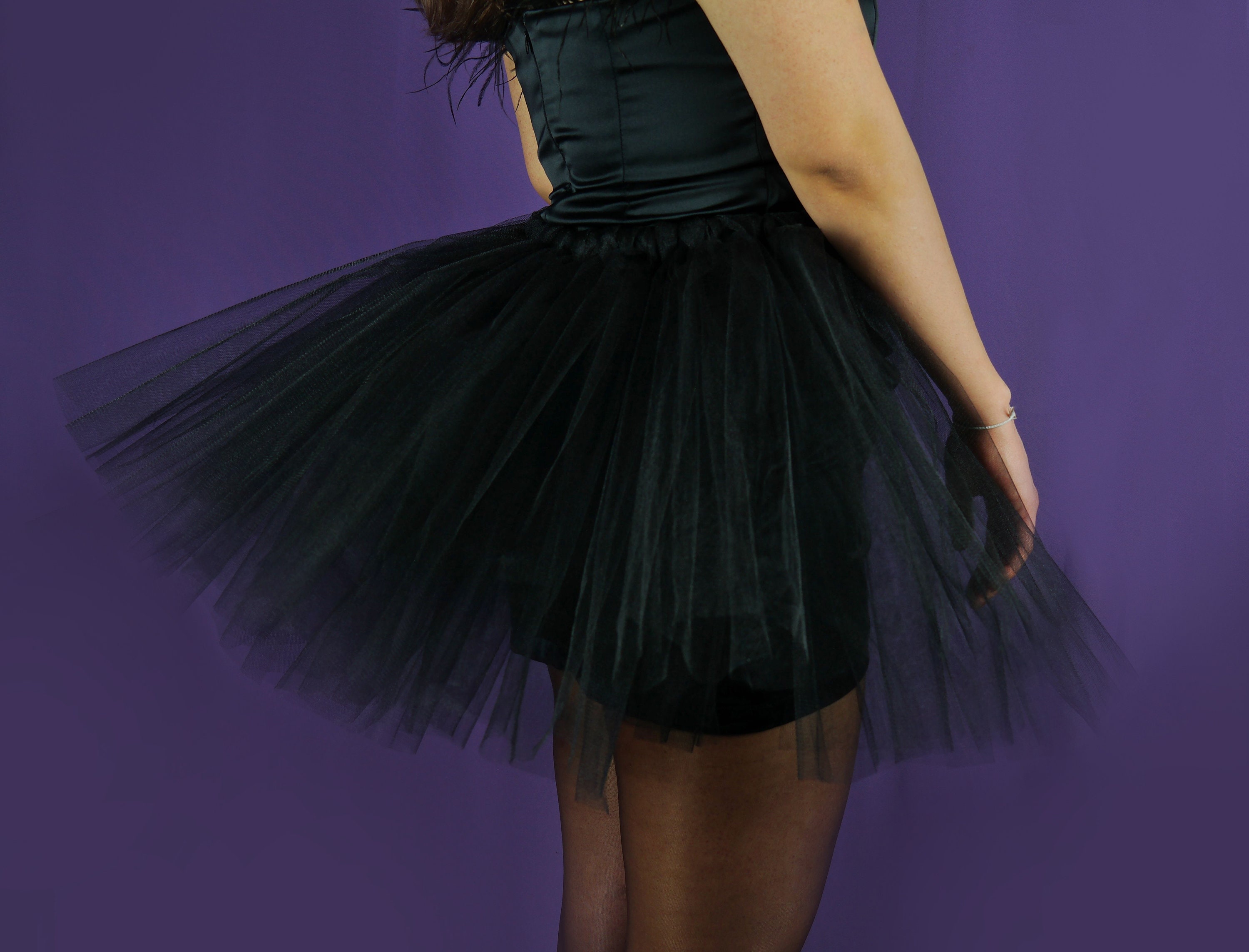 Leather Tulle Tutu Skirt: Goth Witchy Ballerina Costume - Etsy