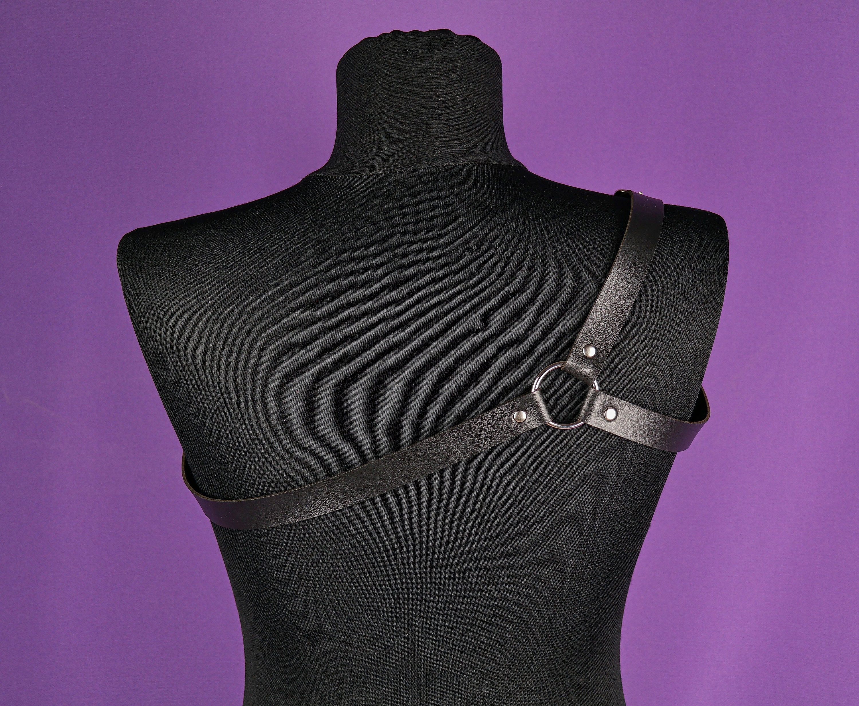 Asymmetric Leather Chest Harness: Unisex Punk Shoulder Accessory - Etsy
