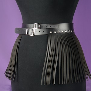 Leather Warrior Costume: Fringe Harness, Skirt & Epaulette - Larp ...