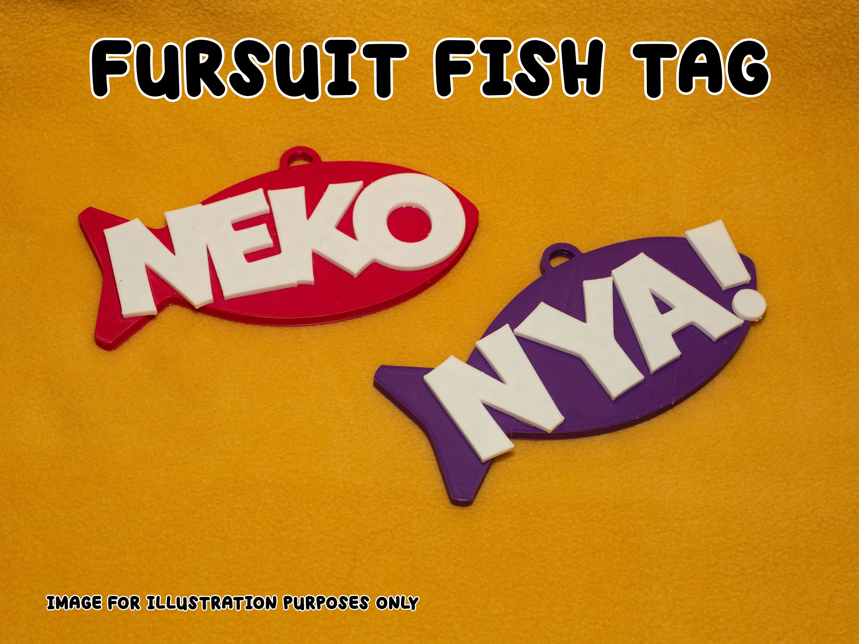 Custom Name Tag for Fursuits 3D Printed Fish Tag - Etsy