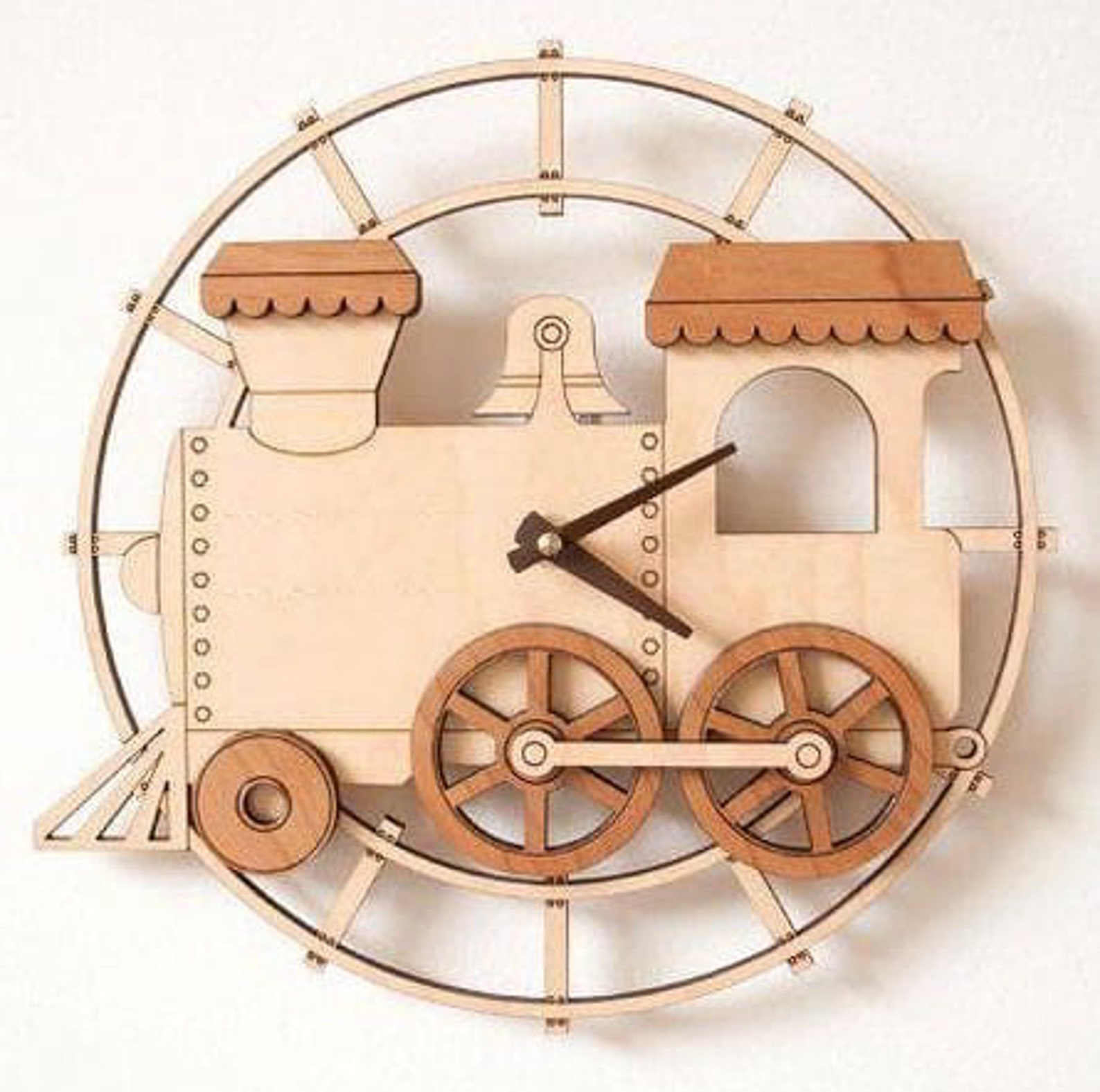 Train Wall Clock Laser Cut File, SVG Ai Dxf File Downloads, Clock ...