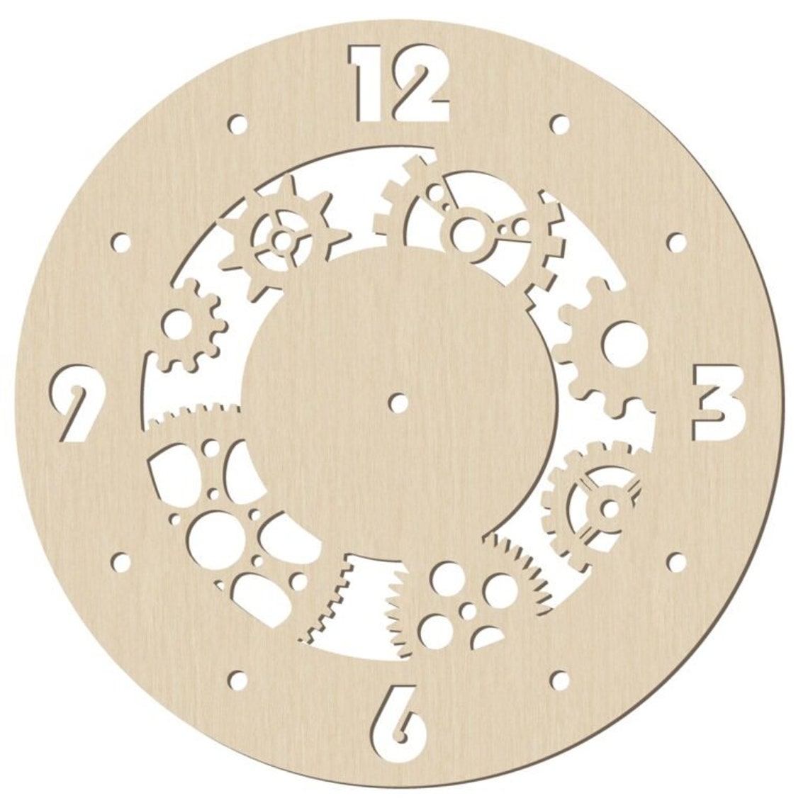 Gears Wall Clock Laser Cut File, SVG Ai Dxf File Downloads, Clock ...