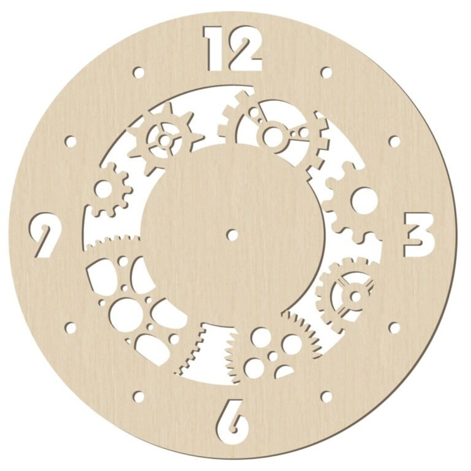 Gears Wall Clock Laser Cut File, SVG Ai Dxf File Downloads, Clock ...
