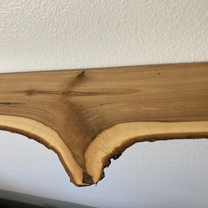 MAPLE BARK BOTTOM Live Edge Floating Shelves, 12 - 16 Inch Lengths ...