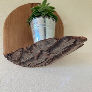 Live Edge Floating Shelf, 14x12x9, Swamp White Oak Floating Shelf, Made ...
