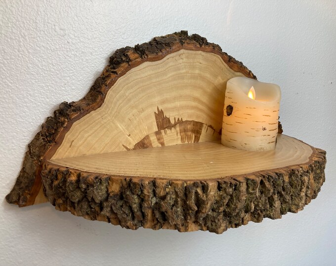 Live Edge Floating Shelf 16x11x6 SPIKE Maple Floating Shelves - Etsy