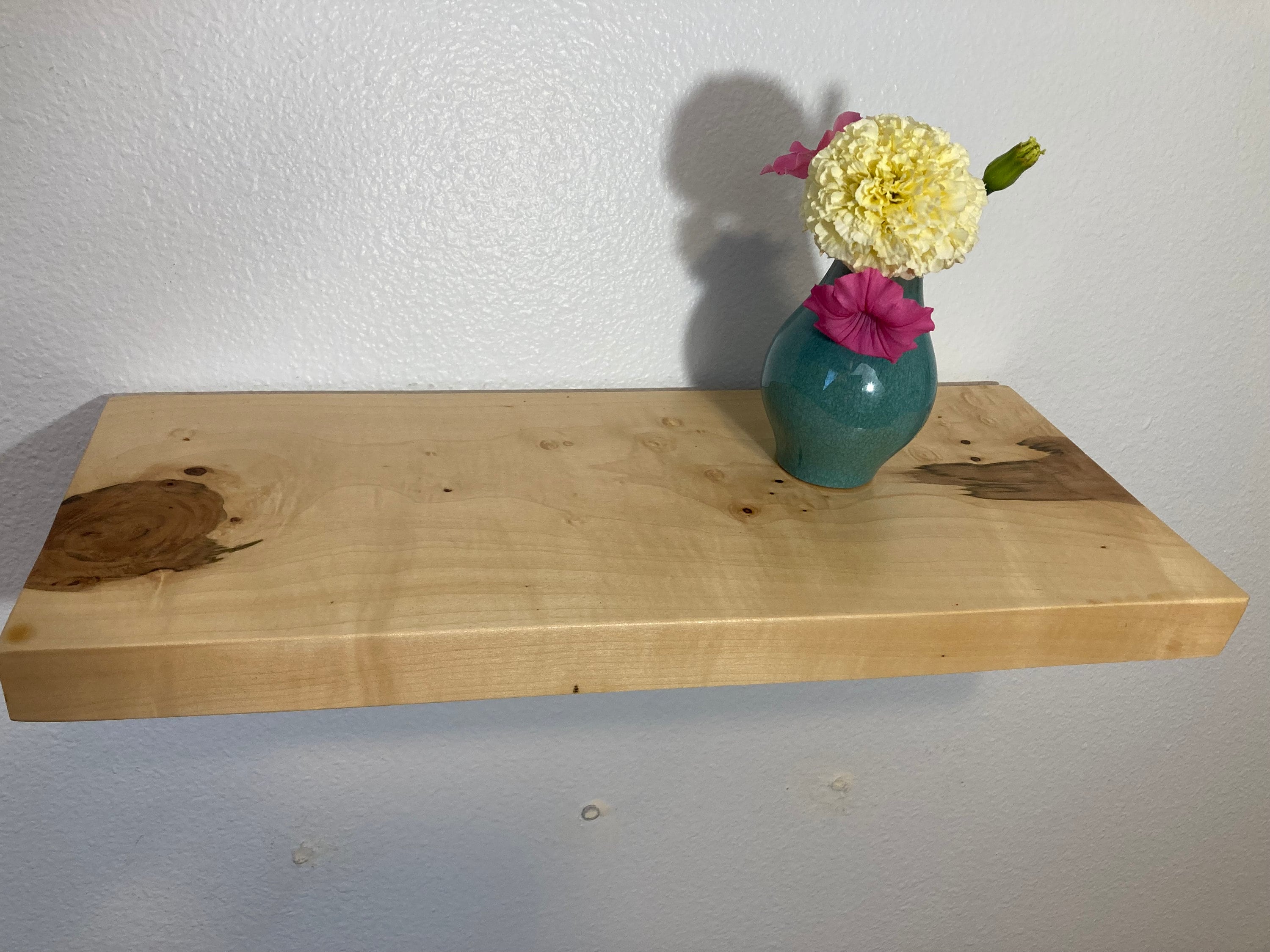 Live Edge Floating Shelf 17x7x1 Norway Maple Floating Shelf - Etsy