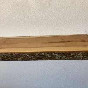 MAPLE BARK BOTTOM Live Edge Floating Shelves, 12 - 16 Inch Lengths ...
