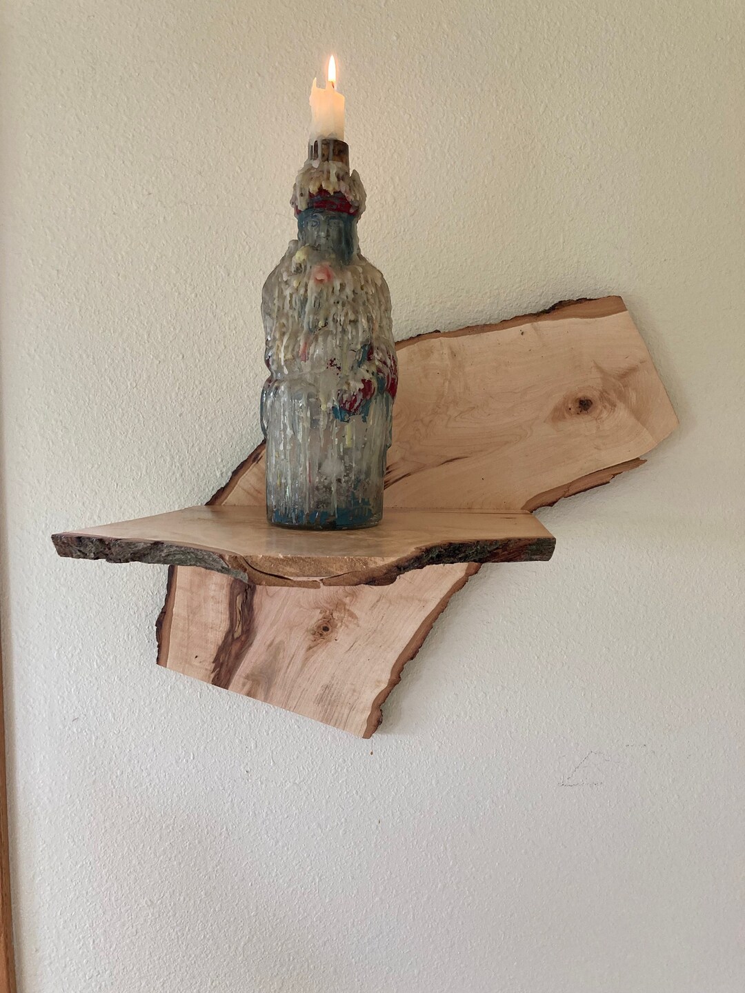 21x10x11 Live Edge Floating Shelf, Maple Floating Shelf Live Edge ...