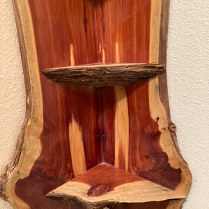 Red Cedar Floating Corner Shelves, Ruby 30x8x5 and Garnet 23x10x4 Floating Corner Shelf ...