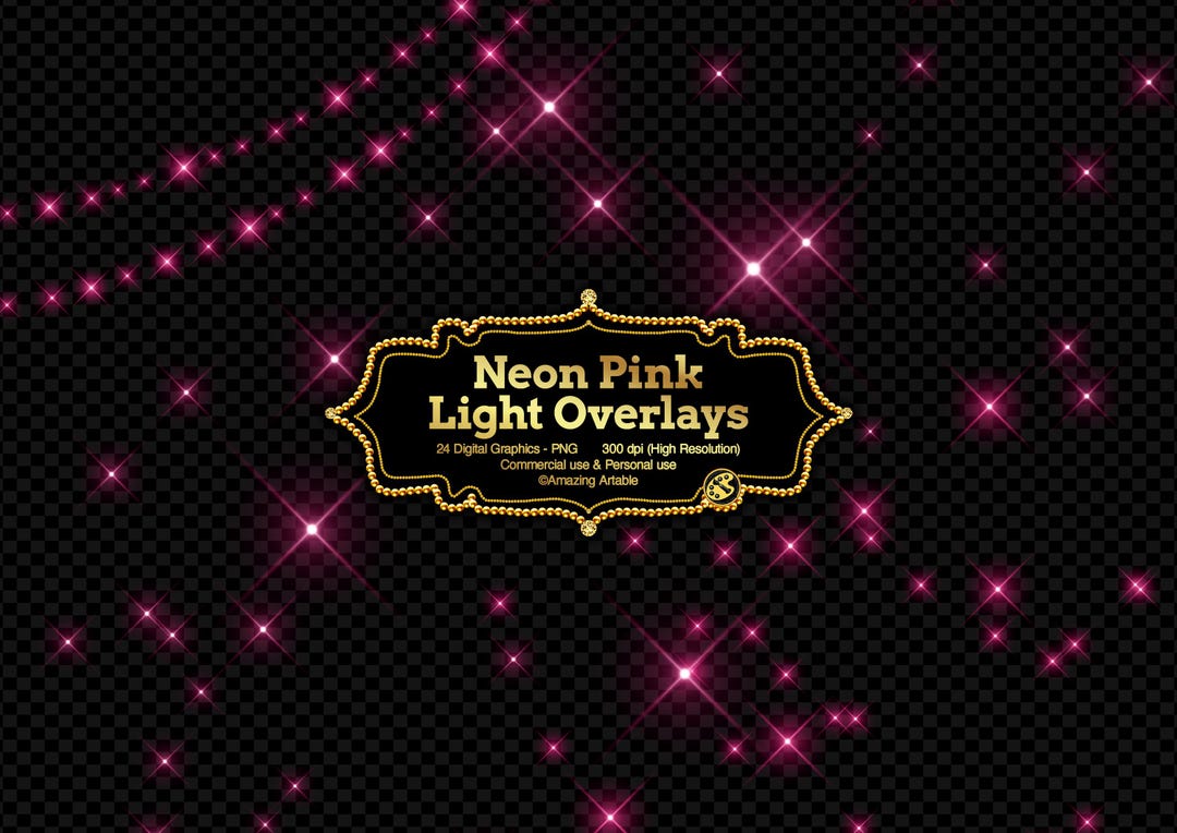 Neon Pink Light Overlays: Romantic Hot Pink Light Overlay Sparkle Heart ...